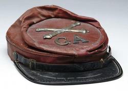 Head Gear; Kepi, Civil War, Confederate Style, Artillery, Red Linen.