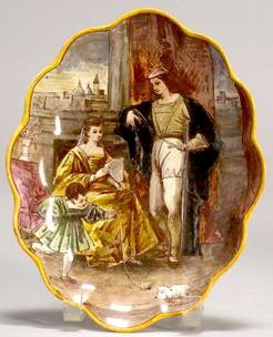 Wedgwood; Earthenware, Emile Lessore, Dish, Interior Scene with Figures ...