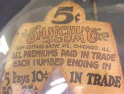 Vending Machine; Columbus, Gumball Gambler, Model K, Sanichu Gum, 5 Cent.