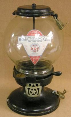 Vending Machine; Columbus, Gumball, Model K1, Cast Iron, 1 Cent.