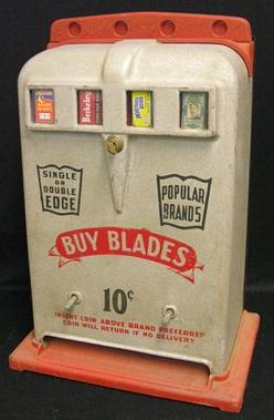 Vending Machine; Razor Blades, Countertop, 10 Cent, 4 Slots, 19 inch.