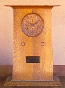 Mantel Clock; Arts & Crafts, Stickley (L&JG), Copper Face, Beveled Top ...