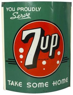 String Holder; 7up, Tin, Hanging, 16 inch.