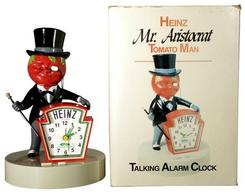 Advertising Clock; Heinz, Mr Aristocrat Tomato Man, Alarm Clock, Box.