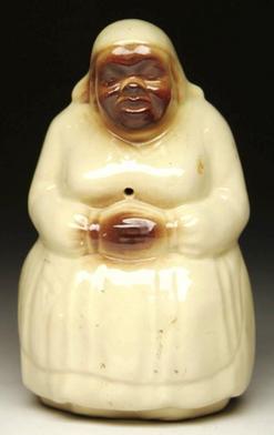 String Holder; Mammy in Apron, Wall Mount, Ceramic, 7 inch.