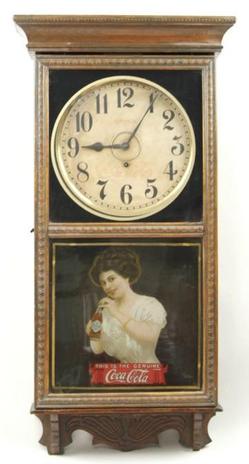 Advertising Clock; Coca-Cola, Gilbert, Regulator, 37 inch.