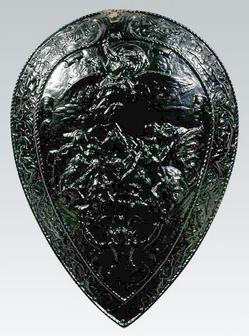 Armor; Shield, Milanese Replica, Renaissance Scenes, Italy, 28 inch.