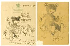 Berryman, Clifford Kennedy; Drawing (2), signed, Teddy Bear Sketches.