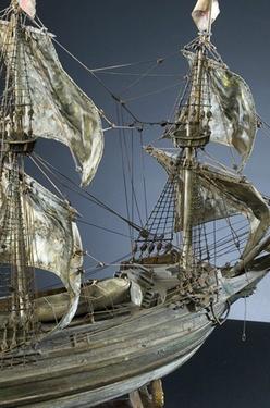 Model; Mayflower, Rigged, Cloth Sails, 25 inch.