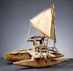 Model; Kon-Tiki, Polynesian Catamaran, 24 inch.