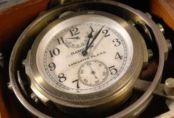 Ship's Clock; Hamilton Watch Co, Chronometer, Model 22 US Navy, Case, 1942.