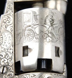 Revolver; Colt, Model 1849, Pocket, Young Engraved, Case, Accessories.