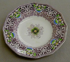 Ironstone; Morley (Francis), Zamara Pattern, Soup Plate, Transfer ...