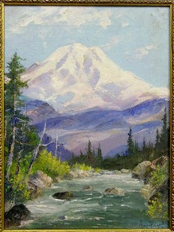 Holmes, F Masion; Oil on Canvas Painting, signed, Mountainous Landscape.