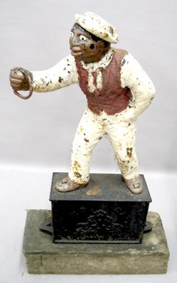 Hitching Post; New Bremen Foundry, Black Stable Hand, Cast Iron, 38 inch.