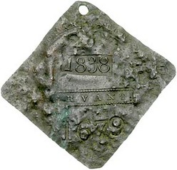 Slave Tag; Charleston Servant, 1838, No 1679, Copper.