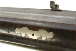 Rifle; Vincent (John), Percussion, Tiger Maple Half-Stock, Patch Box.
