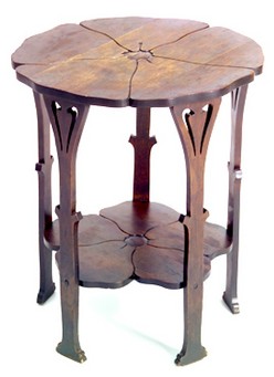 Furniture: Table-Tea; Arts & Crafts, Stickley (Gustav), Mahogany, Poppy ...