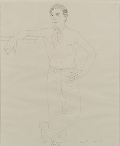 Hockney, David; Ink Drawing, signed 1969, Wayne Sleep, 17 inch.
