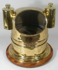 Binnacle; Plath (Hamburg), Brass, Compass, Lamp Mounts, 14 inch.