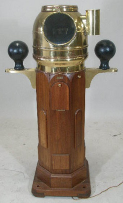 Binnacle; Ludolph, Pedestal, Brass/Wood, Compass, Compensators, 56 inch.