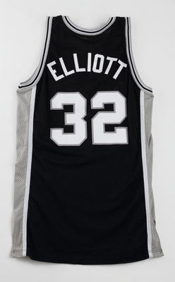 Basketball; Jersey, Elliott (Sean), game worn, Black, San Antonio Spurs ...