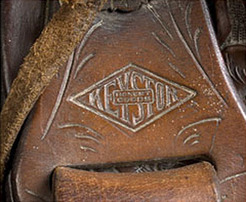 Saddle; Keyston Bros, Tooled Leather, Silver Mounts.