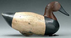 Decoy; Stevens (Ivy), Canvasback Drake, Carved, Repaint.