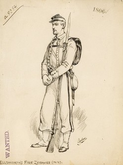 Ogden, Henry A; Pen & Ink Drawing (7), Civil War Soldiers.