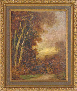 Moran, Thomas; Oil on Board Painting, signed, Morning Light.