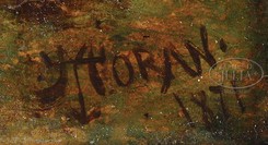 Moran, Thomas; Oil on Board Painting, signed, Morning Light.