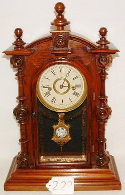 Shelf Clock; Welch (EN), Patti, Rosewood, 8 Day, 19 inch.