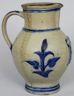 Stoneware; Wingender Pottery?, Pitcher, Ovoid Bellied, Bearded King on ...
