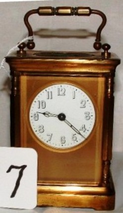 Carriage Clock; Duverdrey & Bloquel, 8-Day, Glass & Brass, 6 inch.