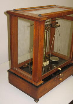 Scale; Analytical Balance, Becker (Christian), Walnut, 18 inch.