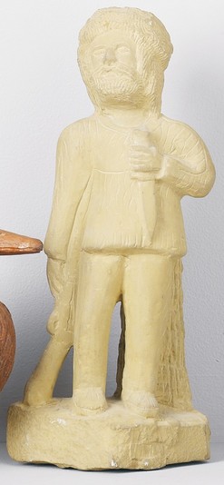 Folk Carving; Reed (Ernest 'Popeye'), Mountain Man & Rifle, Sandstone ...