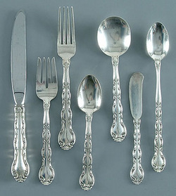 Flatware; Sterling Silver, Alvin, French Scroll Pattern, 84 Pieces.