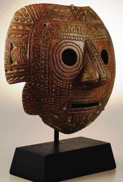 Pottery; Pre-Columbian, Calima, Face Mask, Burnished, Incised Patterns ...