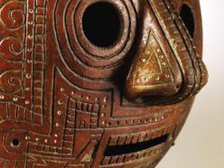 Pottery; Pre-Columbian, Calima, Face Mask, Burnished, Incised Patterns ...