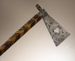 Tomahawk; Crow, Cutout Iron Blade, Ash Handle, Beaded Drop, 51 inch.