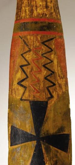 Bow; Modoc, Carved, Painted Maltese Crosses, 53 inch.