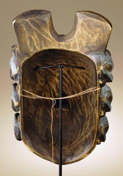 Mask; Tlingit, Shaman, Carved & Painted Cedar, 13 inch.