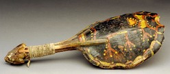 Ceremonial; Iroquois, Rattle, Turtle Shell, Painted, 21 inch.