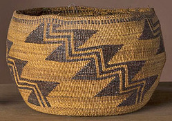 Basket; Klamath/Modoc, Geometric Design, 7 inch.
