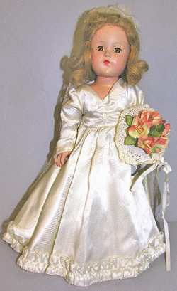 Composition Doll; Effanbee, Ann Shirley, Bride, Brown Sleep Eyes with ...