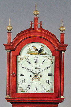 Tall Case Clock; Connecticut, Federal, Cheney (Elisha), Cherry, Ball ...