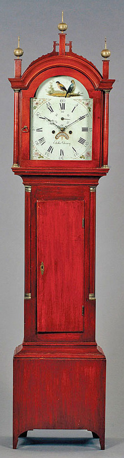 Tall Case Clock; Connecticut, Federal, Cheney (Elisha), Cherry, Ball ...