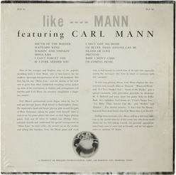 Record; Mann (Carl), Like Mann, Carl Mann Sings, LP, Phillips ...