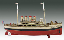 Toy Boat; Carette Fleischmann, George Washington Ocean Liner, Tin ...