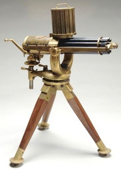 Artillery; Gatling Gun, Furr (D), Miniature Working Model, 22LR Caliber.
